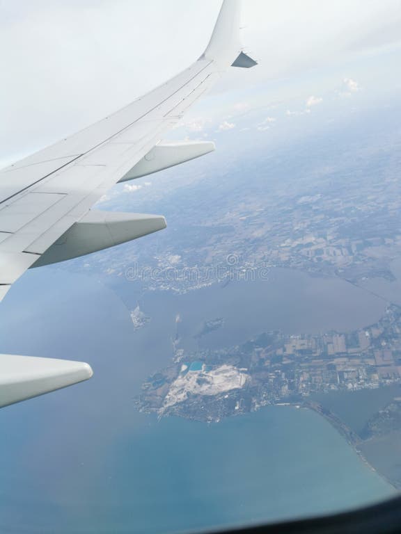 Airplane view of the US stock image. Image of coast - 247372011