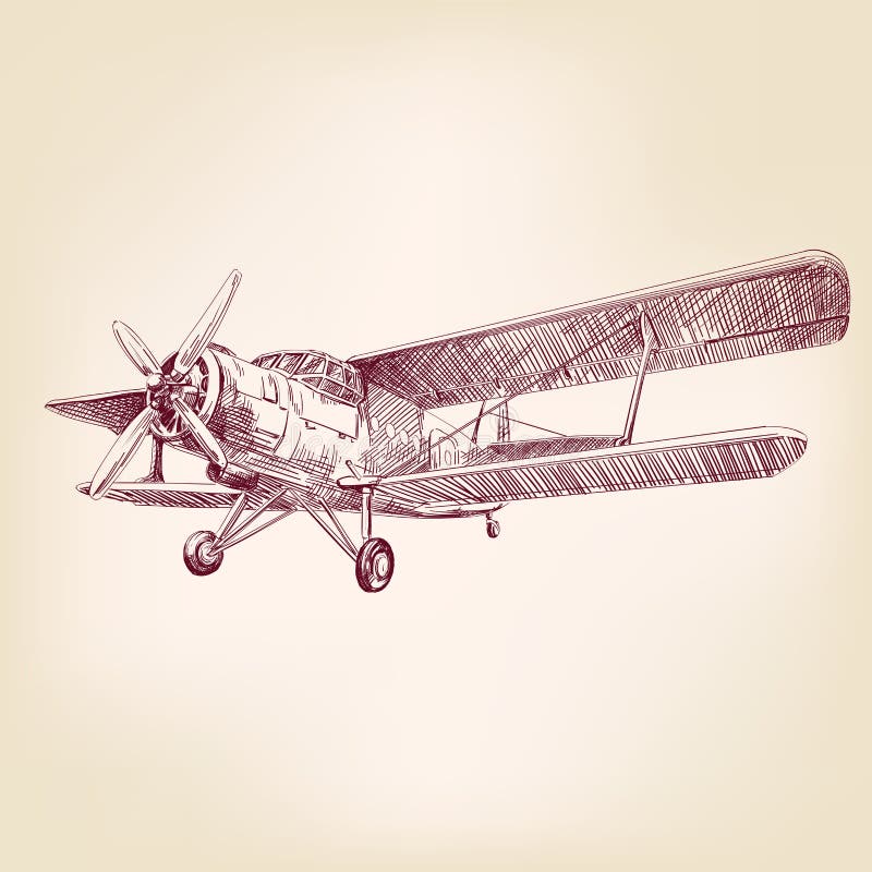 Airplane Old Line Drawing Stock Illustrations – 542 Airplane Old Line ...