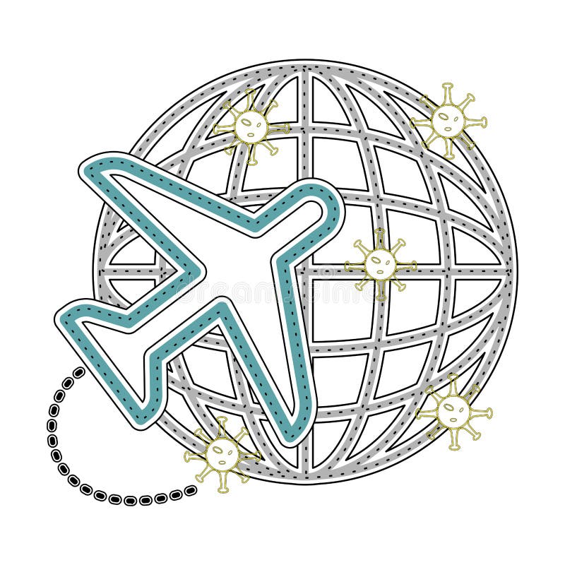 Airplane and Virus Over the World Stock Vector - Illustration of ...