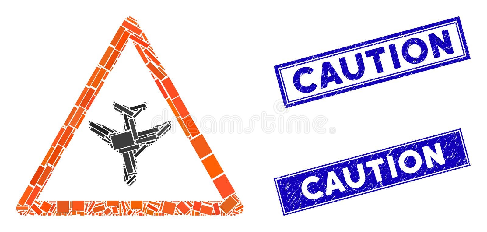 Airplane caution sign stock illustration. Illustration of roadside ...