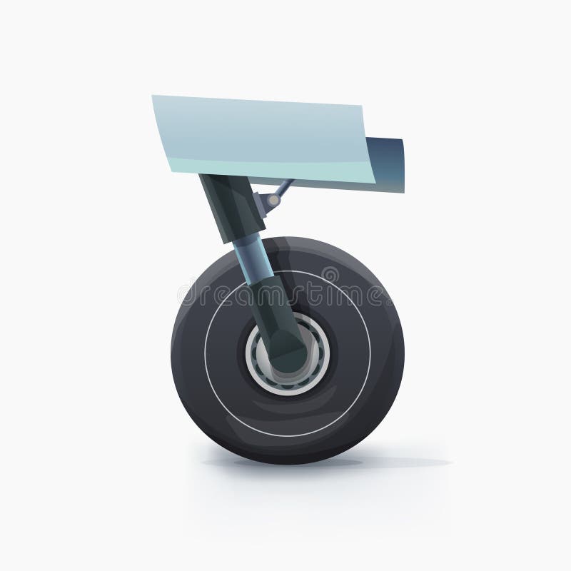 An Airplane Wheel Side View on White Stock Vector - Illustration of ...