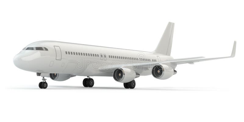 Airplane on White Background. Stock Illustration - Illustration of ...