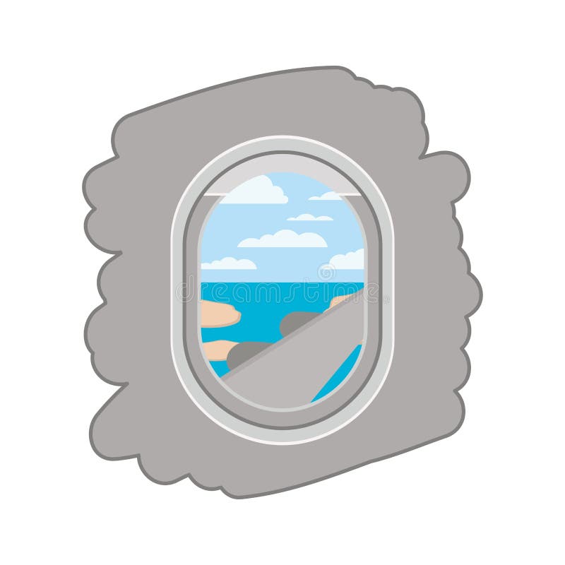 Airplane Window with Exterior View Stock Vector - Illustration of ...