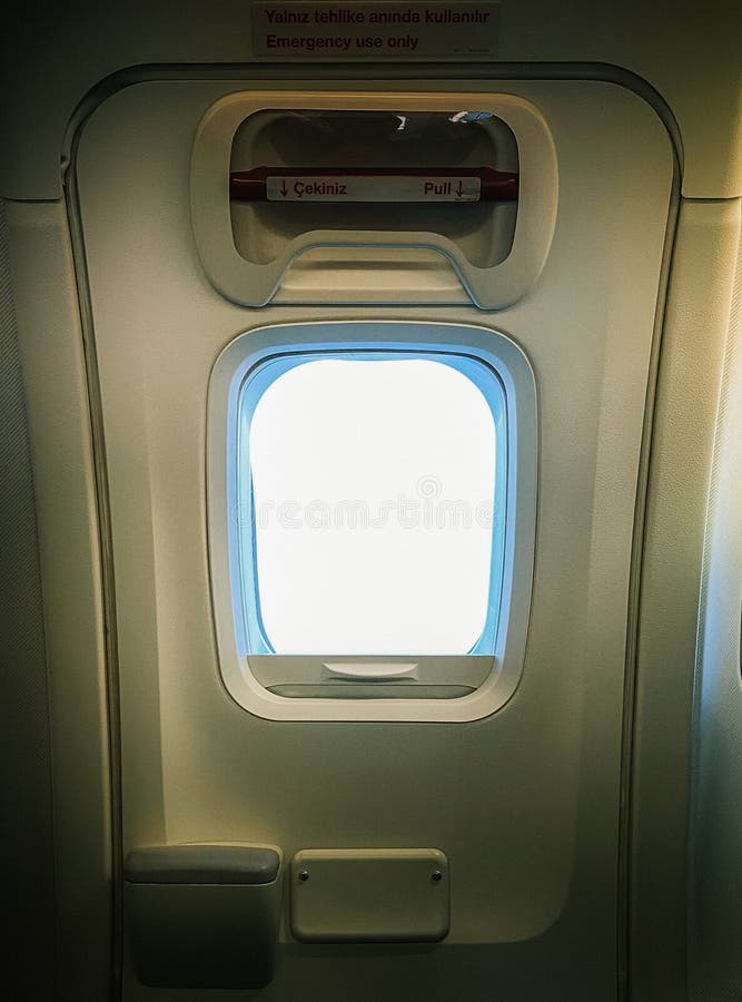 Mid-flight View from the Window of a First Class Cabin Stock Photo ...