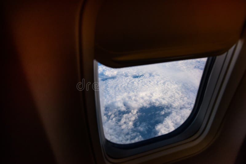 Airplane Window from Inside. through the Window You Can Look at the ...