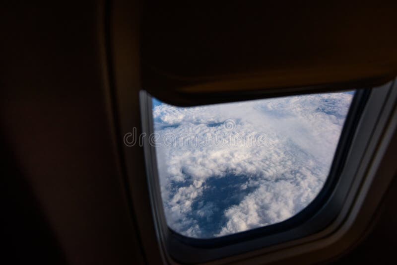 Airplane Window from Inside. through the Window You Can Look at the ...