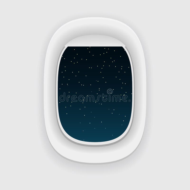 Airplane Window, or a Porthole, at Night. Star Sky View Stock ...