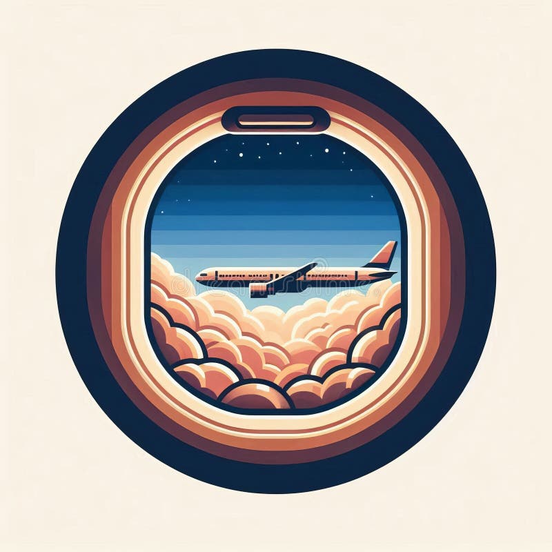 Airplane Window a Rounded Rectangle with a Smaller Darker Rectan Stock ...