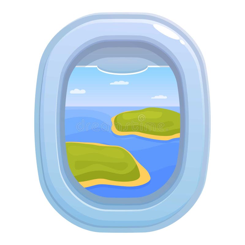 Airplane Window Showing Tropical Islands during Flight Stock Vector ...