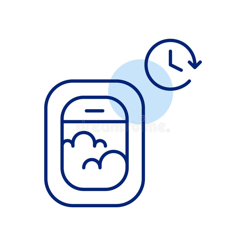 Airplane Window with View of Clouds and Clock. Comfortable Journey ...