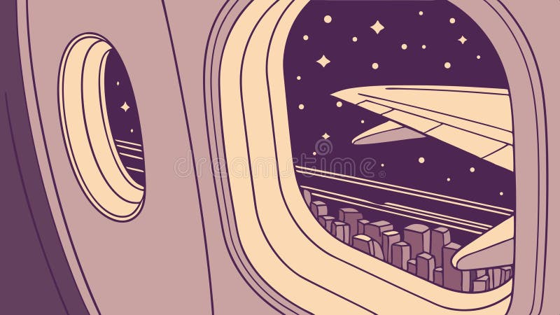 Airplane Window View Clouds, Travel and Flight Experience Vector Design ...