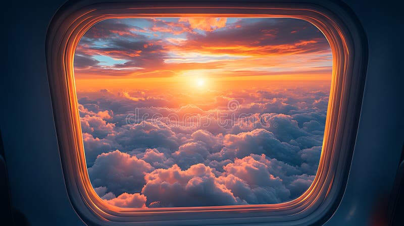 Airplane Window View Sunset Stock Illustrations – 2,356 Airplane Window ...
