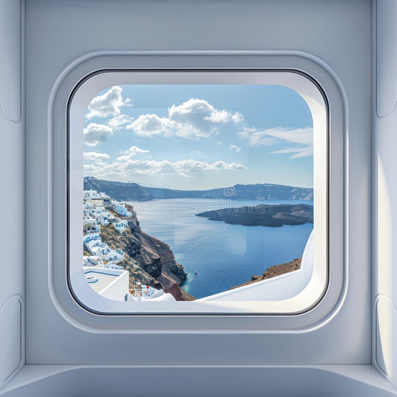 Airplane Window View of Svalbard Archipelago with White and Gray ...