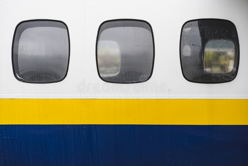 Airplane Windows from the Outside Stock Photo - Image of airplane ...