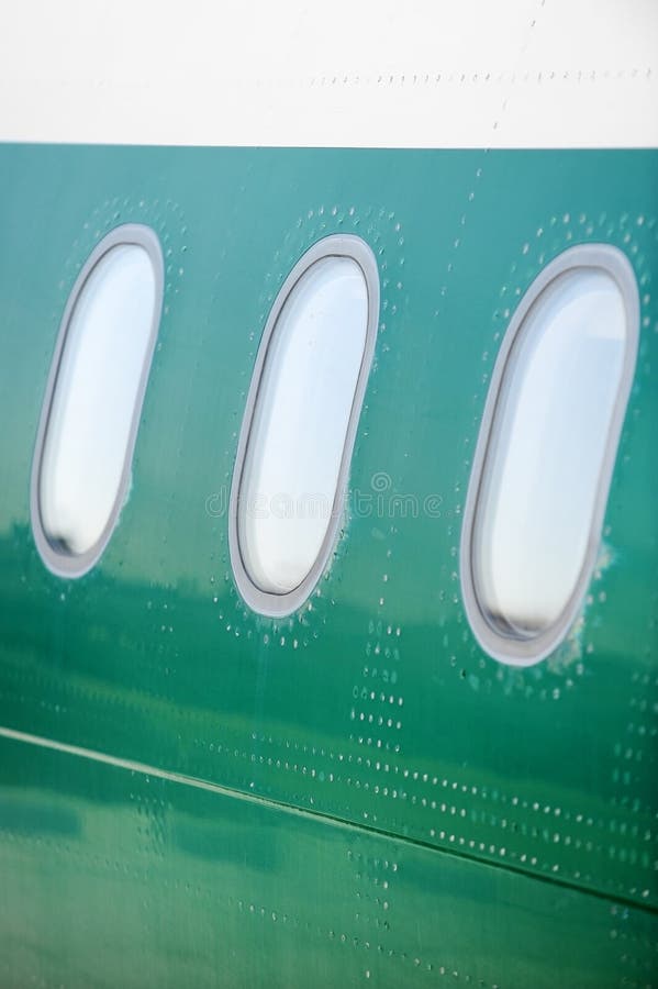 Windows and Fuselage of a Private Airplane Stock Image - Image of ...