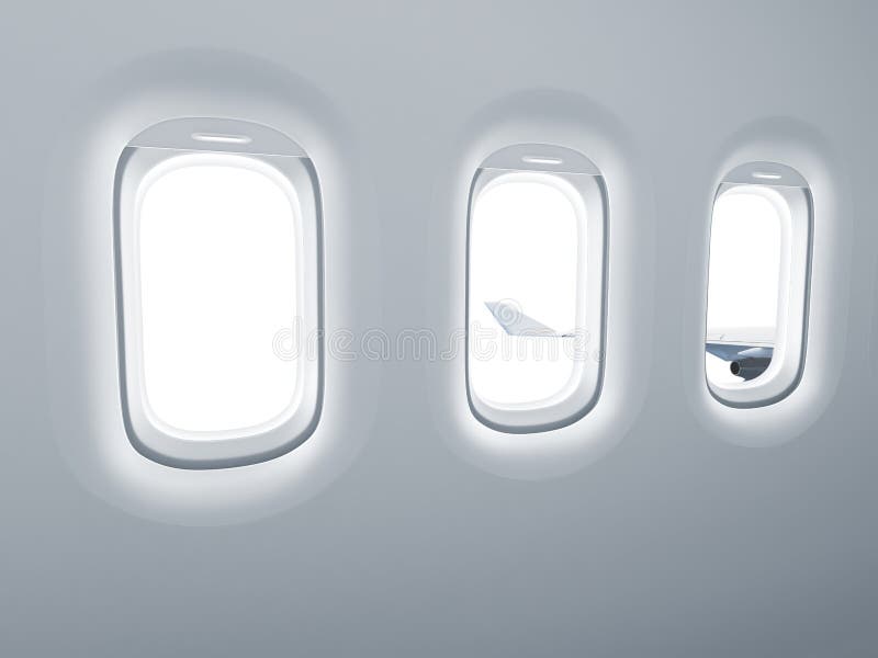 Airplane Windows for View Insertion with Clipping Path Included Stock ...