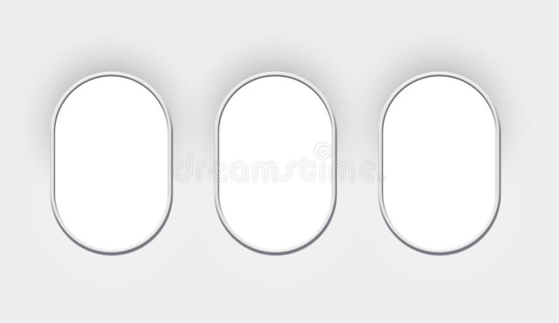 Airplane Windows, View from Inside Cabin with White Sidewall Stock ...