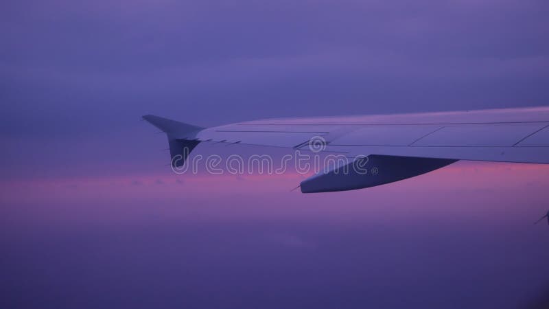 Airplane Wing in Clouds at Sunset - 4K, Handheld, Scenic Stock Footage ...
