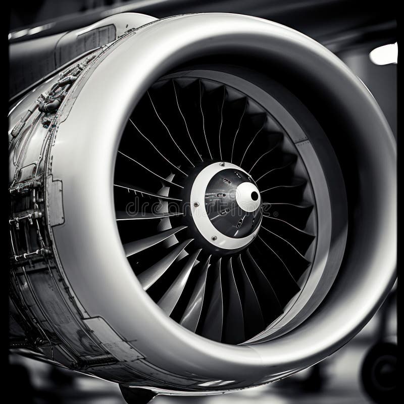 Airplane Wing and Engine, Highlighting the Intricate Details and Design ...