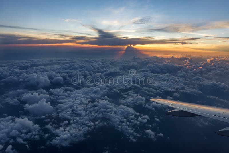 Airplane Wing in Flight from Window Stock Image - Image of inside ...