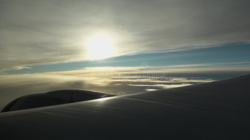 View Plane Wing from Airplane Dimmable Window, Night Mode, Airplane ...