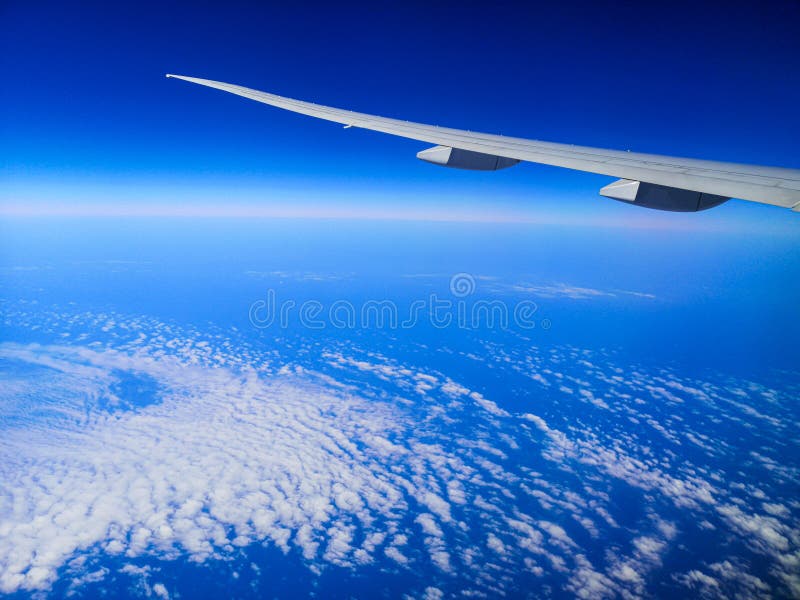 Airplane Wing Over the Black Sea Stock Photo - Image of water ...