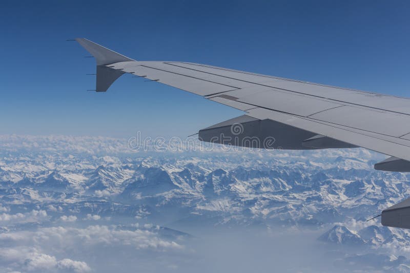 Airplane Wing Sight during Flight Stock Photo - Image of cloudscape ...