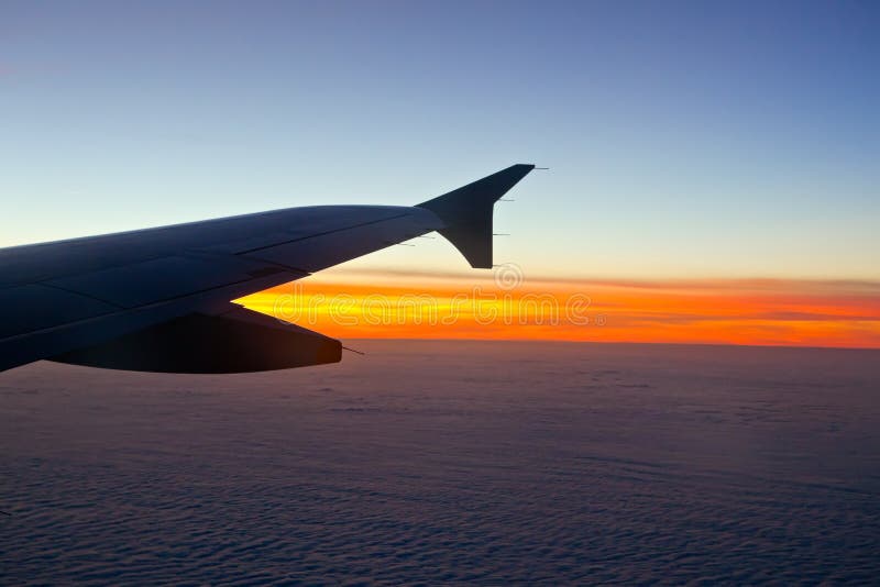 Airplane wing in the sky stock image. Image of metal - 17389311