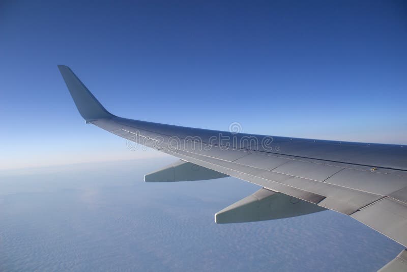Airplane Wing in the Sky. View from a Great Height Stock Image - Image ...