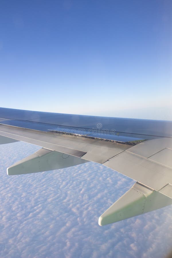 Airplane Wing in the Sky. View from a Great Height Stock Image - Image ...