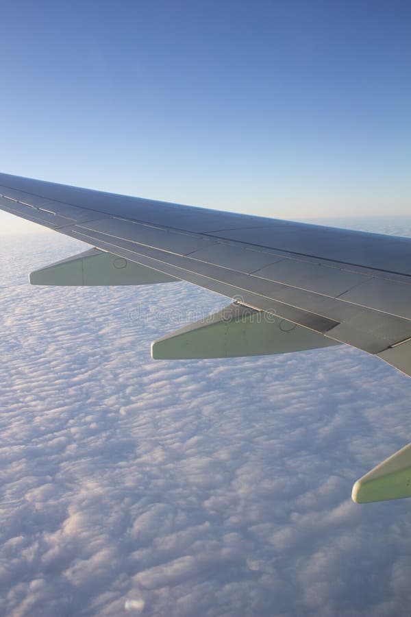 Airplane Wing in the Sky. View from a Great Height Stock Image - Image ...