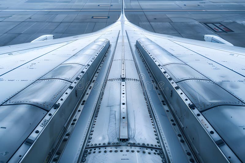 Airplane Wing Structure, Detailed View of Rivets, Panels, and ...