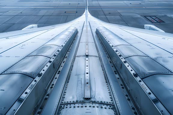 Airplane Wing Structure, Detailed View of Rivets, Panels, and ...