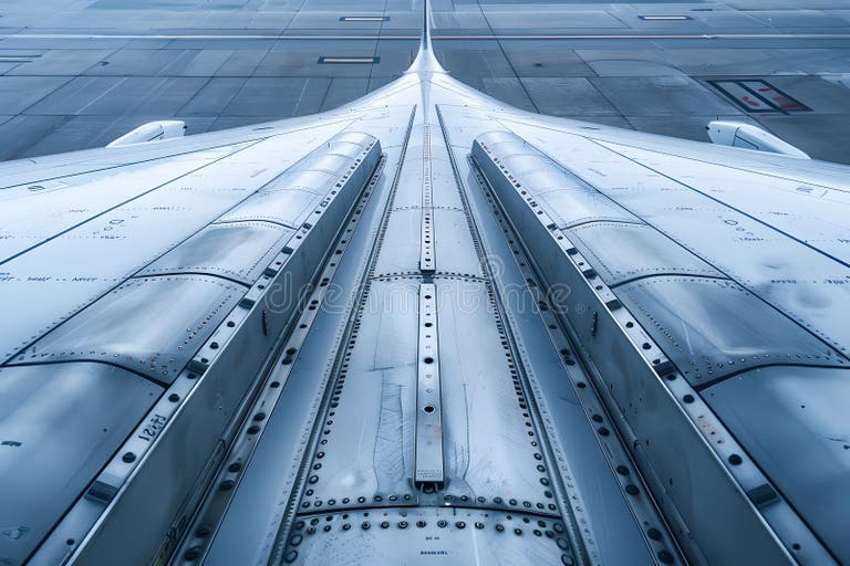 Airplane Wing Structure, Detailed View of Rivets, Panels, and ...