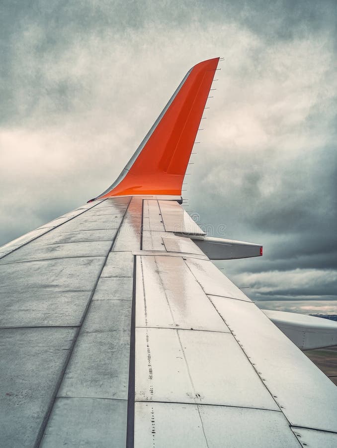 Airplane Wing Tail in Flight Stock Image - Image of airplane, aircraft ...