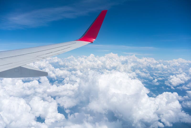 Airplane wing view stock photo. Image of airline, vacation - 113368674