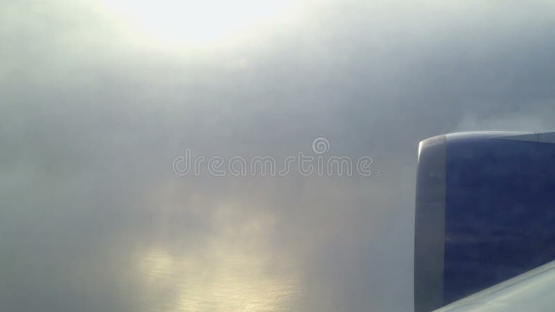 Wing View of a Small Four-seater Airplane during Flight. Stock Video ...