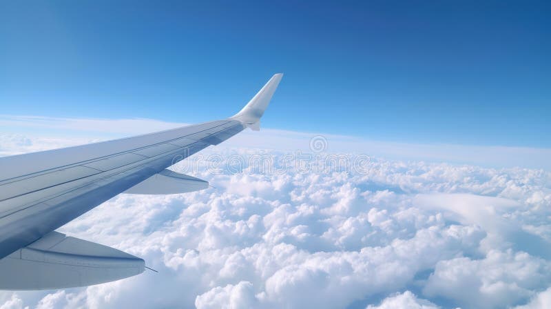 Airplane Wing with a View of the Clouds, in-flight Experience, Travel ...