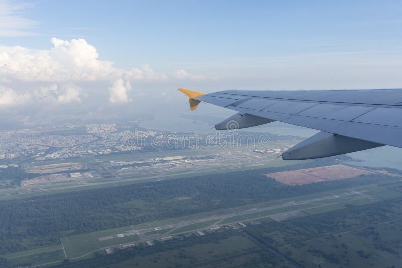 Airplane Wing stock photo. Image of airport, aircraft - 43709854