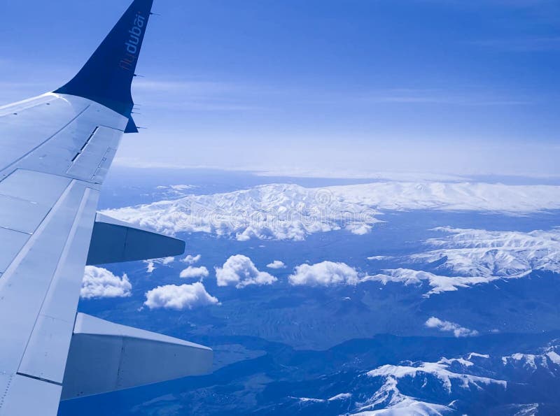 Airplane Wings, Clouds, Sky, Air, Mountains, Nature Stock Photo - Image ...