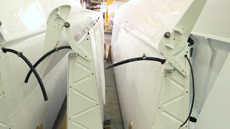 Airplane Wings in Workshop. Stock Footage - Video of component ...