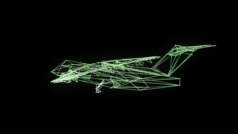 Airplane Wire Model Isolated on Black Stock Video - Video of innovation ...