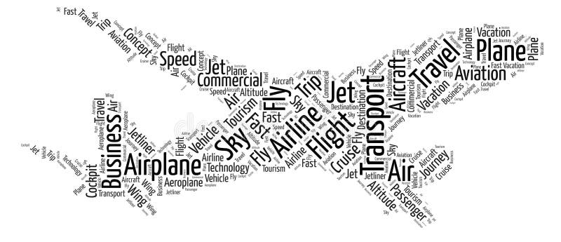 Airplane in Flight Word Cloud Stock Illustration - Illustration of ...