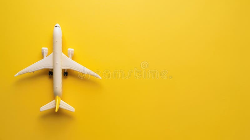 Airplane on a Yellow Background Stock Photo - Image of travel, school ...
