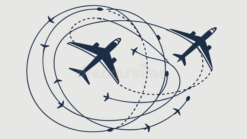 Airplanes in Flight for Travel Global Connections, Vector Design ...