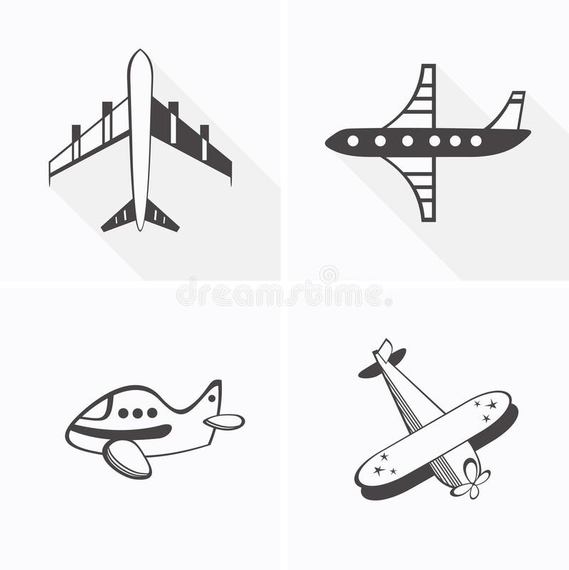Airplanes icons stock vector. Illustration of long, flight - 66086139