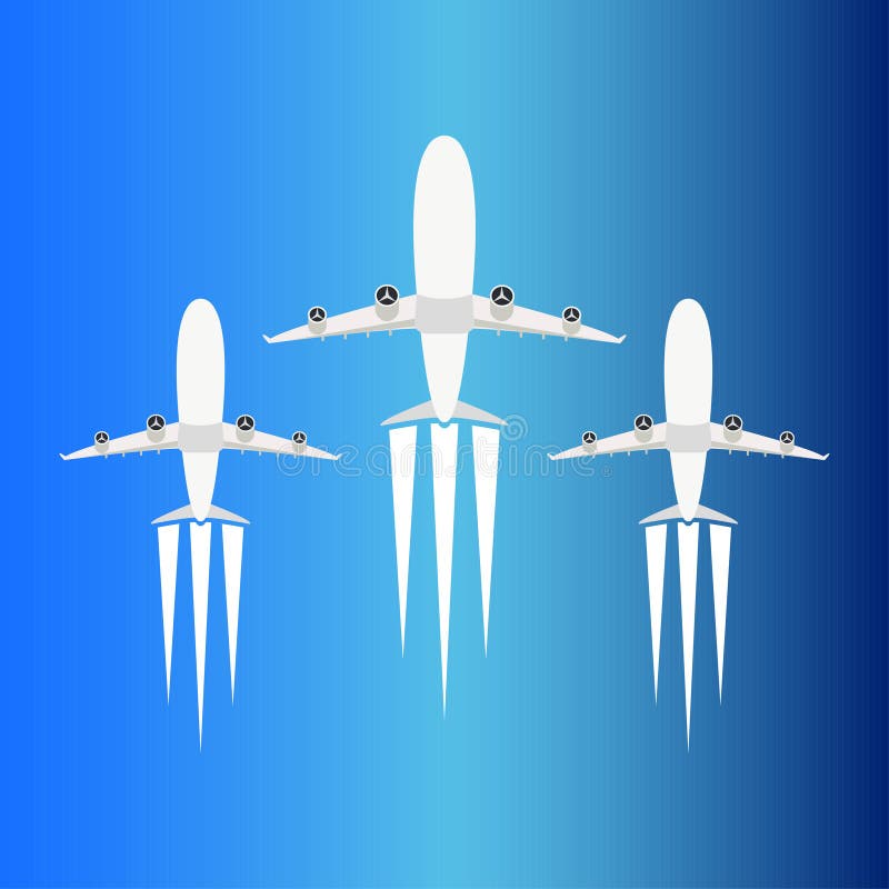 Airplanes Set Vector Illustration Design Isolated Aviation Stock Vector ...