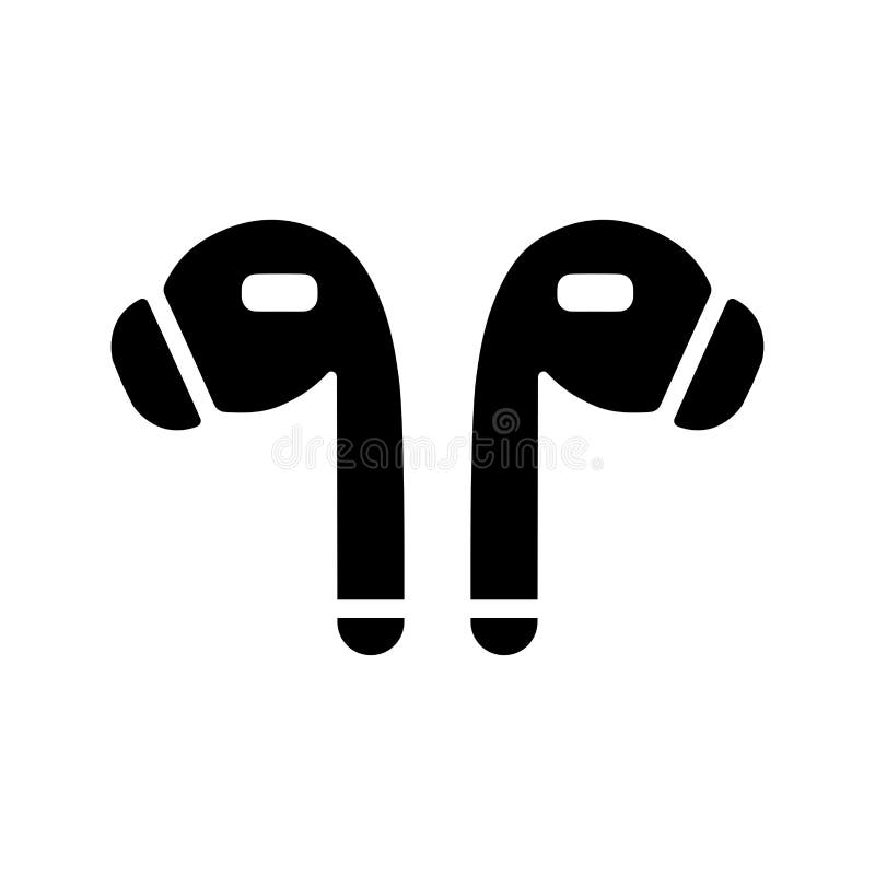 Airpod, Earbuds, Wireless Icon. Black Vector Graphics Stock Vector ...