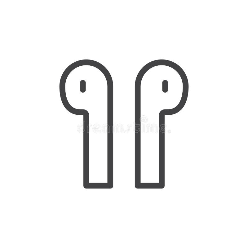 Airpods Icon Thin Outline Art Symbol Stock Vector - Illustration of ...