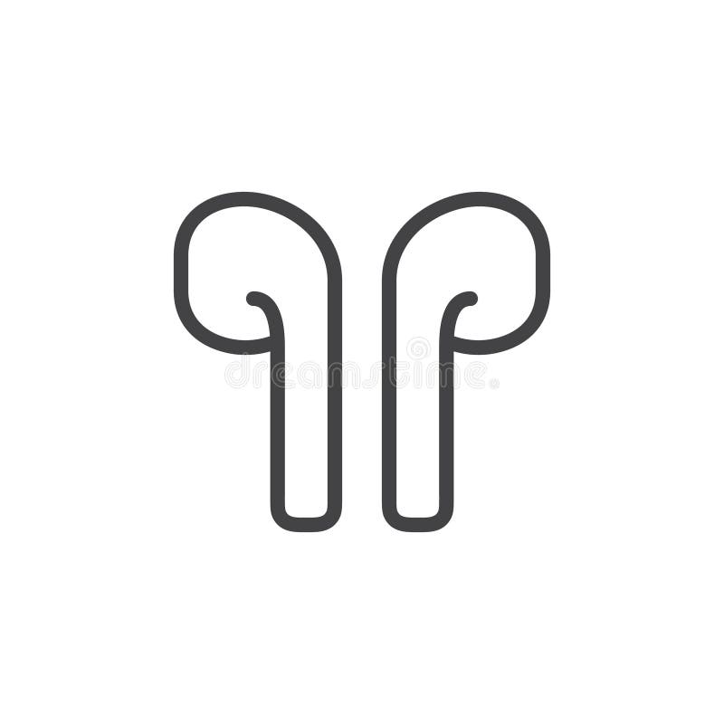 Airpods Icon Thin Outline Art Symbol Stock Vector - Illustration of ...